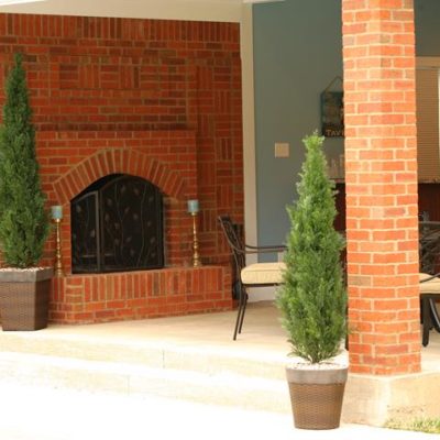 6' Cedar tree screen in rectangle planter - Indoor/Outdoor - D&W Silks