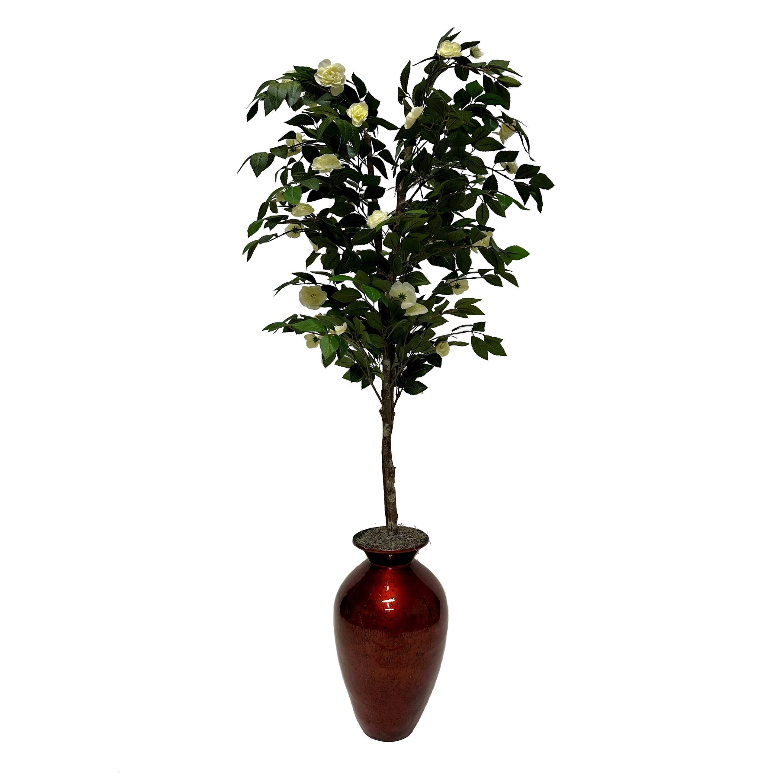 Camelia Tree in Red Ting Vase – 7240100|D&W Silks