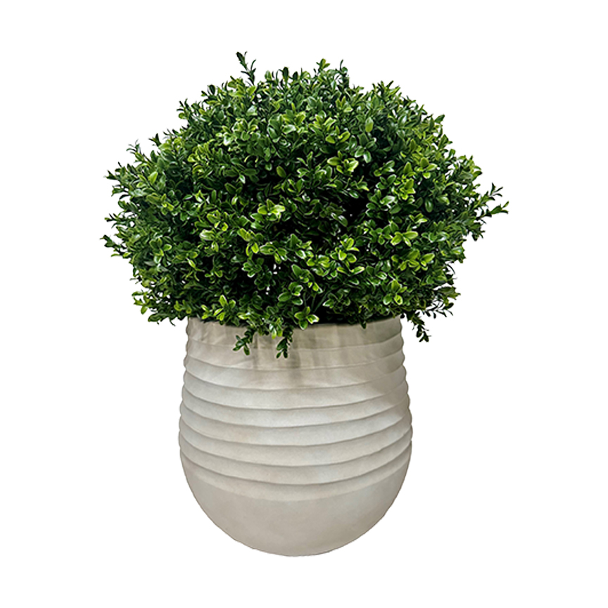 Overgrown Boxwood Ball in Mariella Planter – 1021-3049|D&W Silks